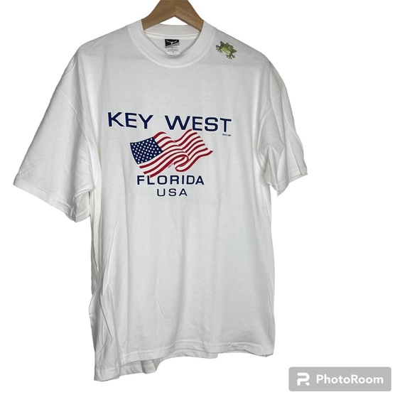 Hanes | Shirts | Vintage Key West Florida Usa Tee American Flag White ...